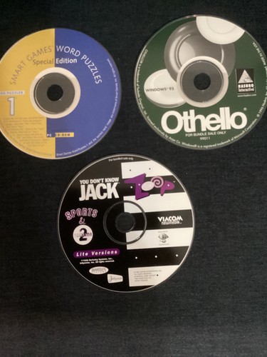 Vintage 1996 Smart Games Word Puzzles/Othello/You Don't Know Jack ...