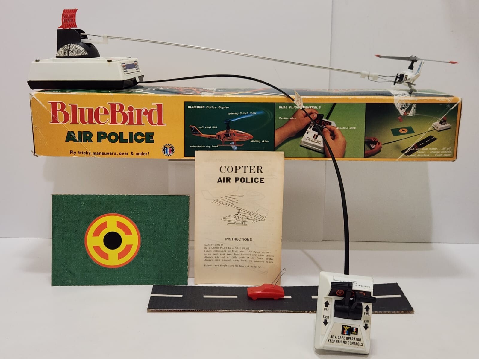 Vintage 1970's BlueBird Air Police Helicopter Set Tested And Working | eBay