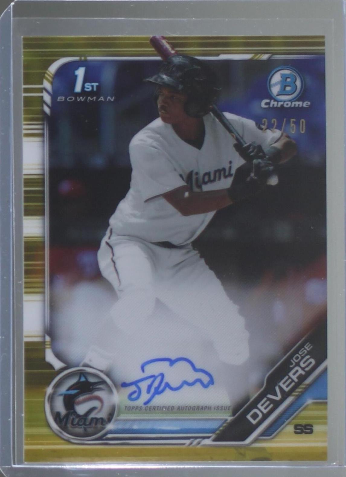 2019 Bowman Chrome - Prospects Autographs Jose Devers #CPA-JD Gold ...
