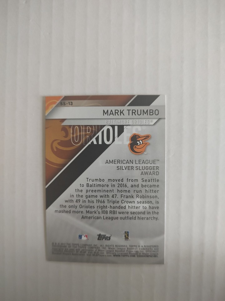 2017 Topps - Wal-Mart Silver Slugger Awards Silver #SS-13 Mark Trumbo ...