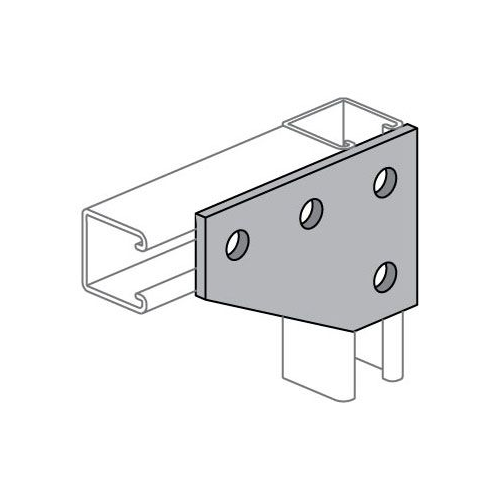 Power-Strut PS-750-EG, 1-5/8" Channel, 4-Hole, Steel, Corner Connector ...