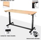 60” Height Adjustable Work Table with Crank Handle and Casters | eBay