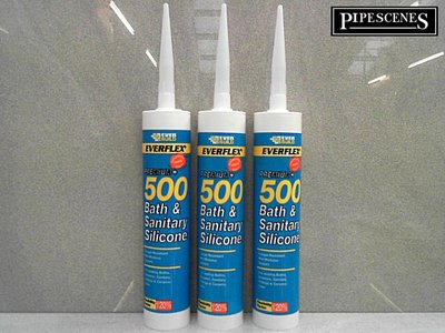3 x EVERBUILD Everflex 500+ Premium Grade Bath & Sanitary Silicone ...