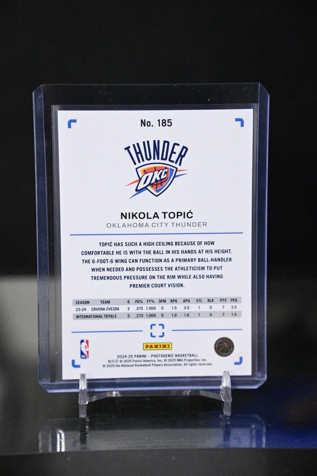 2024-25 Panini Photogenic - Rookies Nikola Topic #185 Silver /99 (RC ...