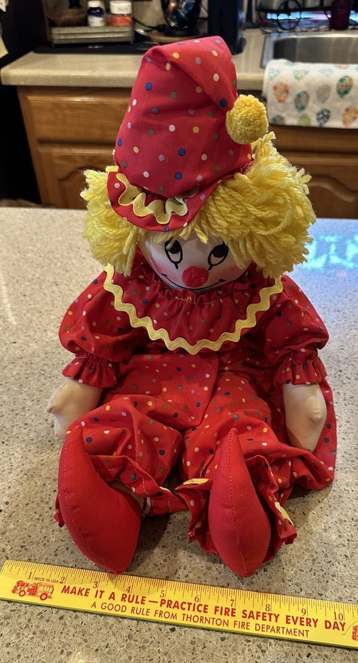 RAG DOLL CLOWN CLOTH DOLL 24” VERY GOOD CONDITION- Unbranded | eBay