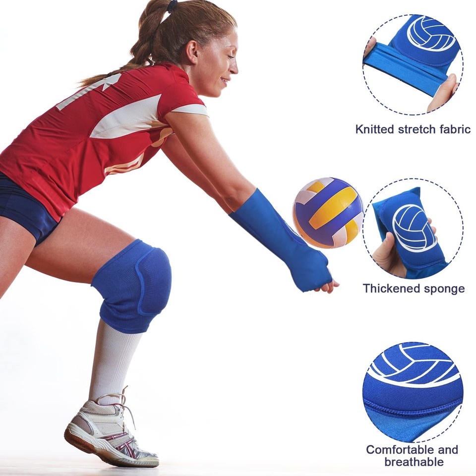 2 Set Volleyball Knee Pads and Volleyball Arm Sleeves with Protection ...