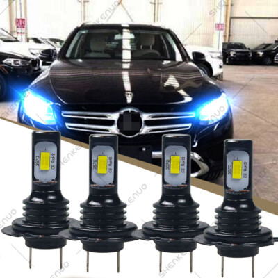 For Mercedes-Benz C250 C300 C350 4x 8000K LED Headlight Kit High &Low ...