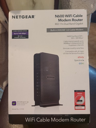 NetGear C3700 N600 Wireless WiFi Docsis 3.0 Cable Modem Router - 802 ...