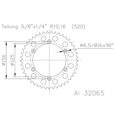 2082429 - ESJOT Achter tandwielplaat aluminium transmissie zwart 51 ...