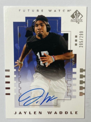 Jaylen Waddle 2021 SP Authentic 2000 Future Watch Auto #00T-JW Dolphins ...