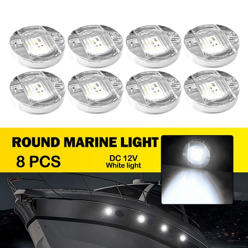 White LED Round Marine Boat Stern Lights Cabin Deck Courtesy Navigation ...