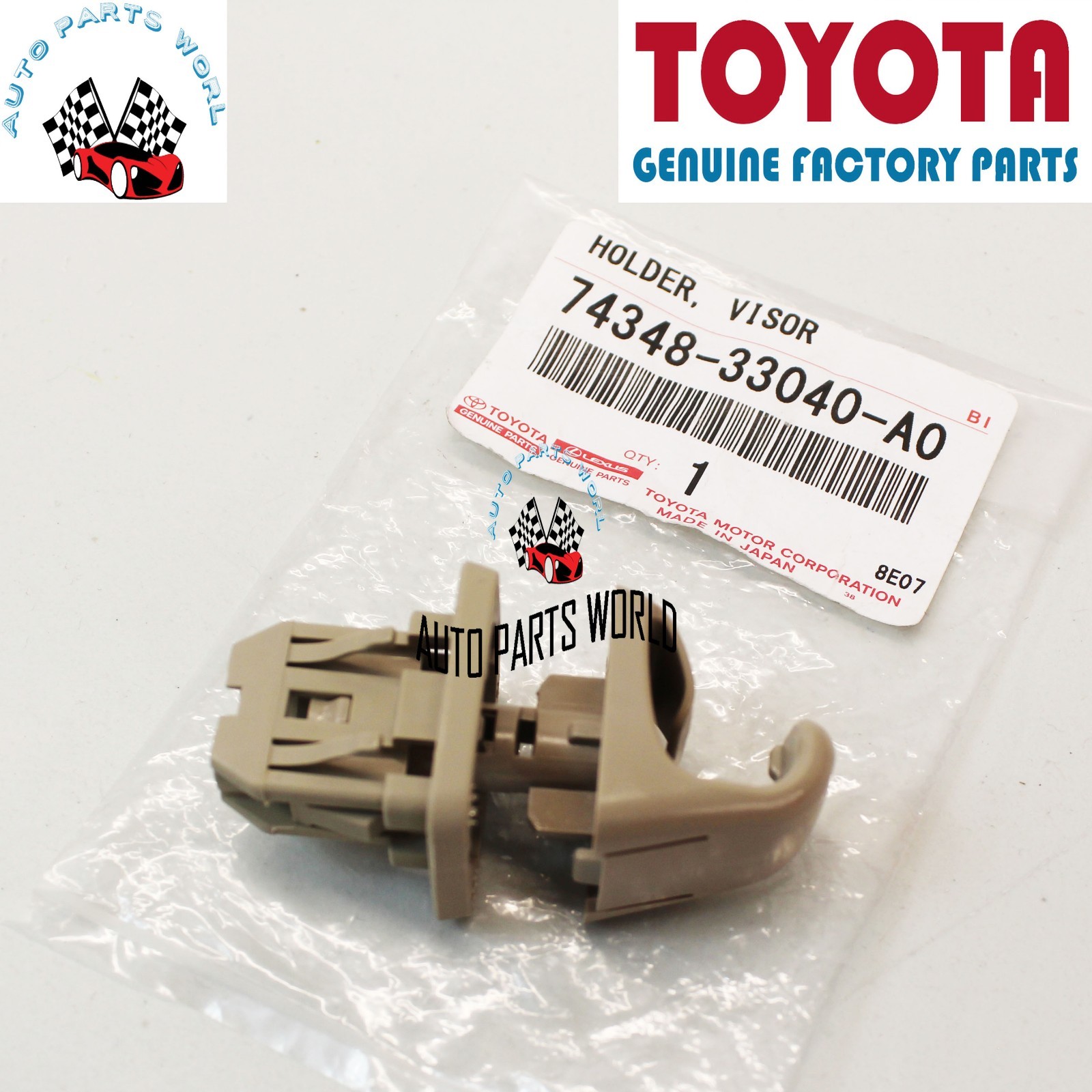 GENUINE OEM TOYOTA CAMRY COROLLA VENZA IVORY SUN VISOR HOLDER 74348 ...