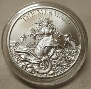 1oz The Mermaid .999 Fine Silver Round Coin Atargatis Mermaid Goddess ...