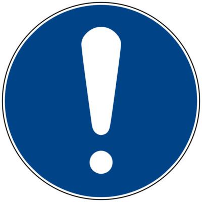 Aufkleber Gebotsschild "Allgemeines Gebotszeichen" Folie ISO 7010 Ø5 ...