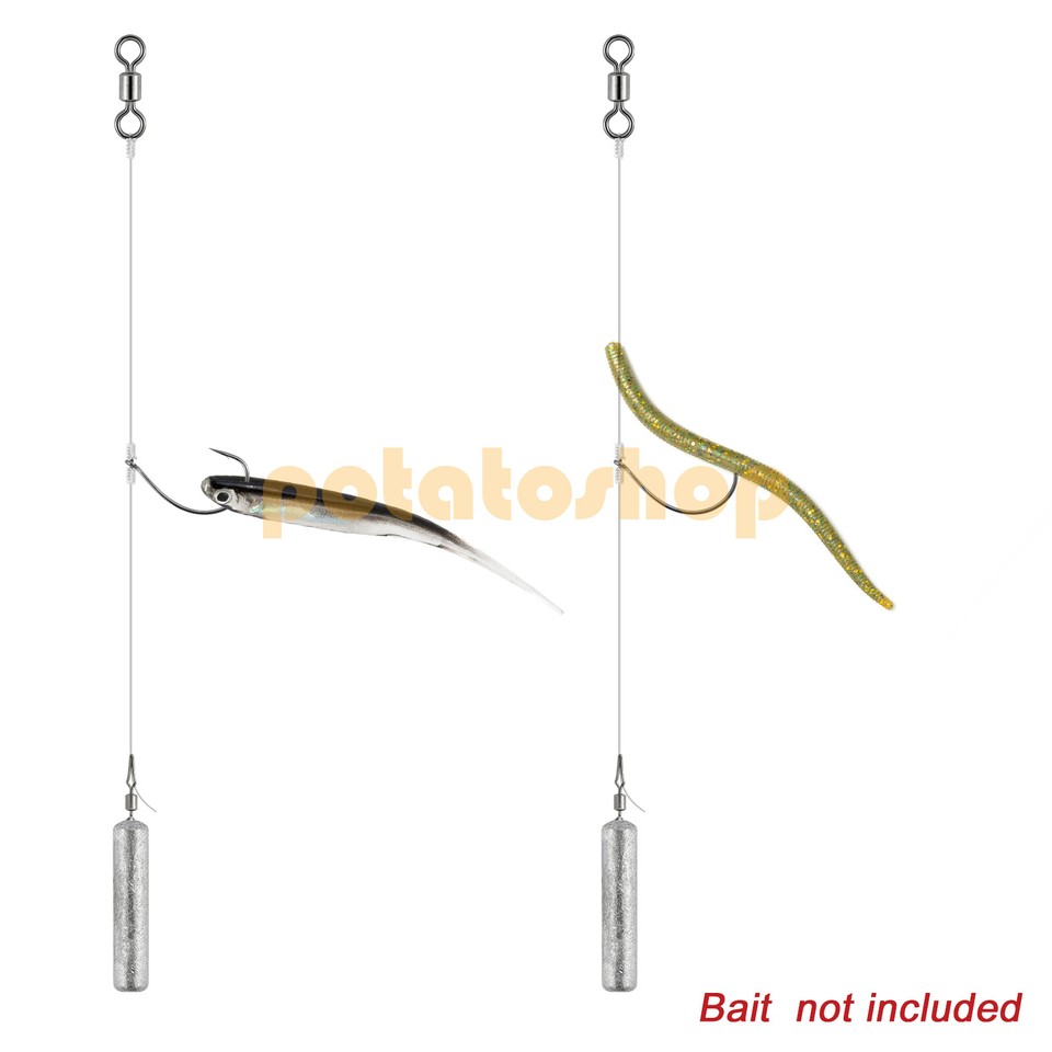 10 Pack Drop Shot Ready Rigs Pre Tied Hook LRF Perch Zander Carp ...