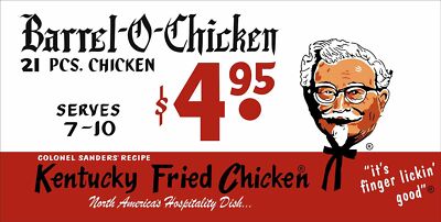 KFC KENTUCKY FRIED CHICKEN COLONEL 24" HEAVY DUTY USA MADE METAL CLEAN ...
