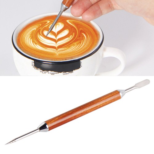 Home Coffee Art Needle Rosewood Handle Decorating Tool Latte Cappuccino ...