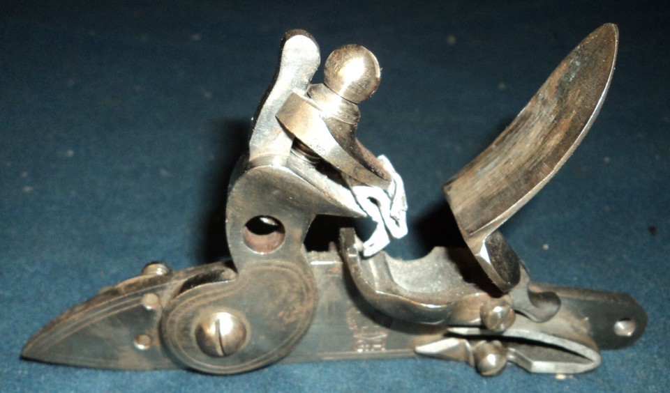 Tower Flint Lock Plate Pistol Parts work working Screws & plate | eBay