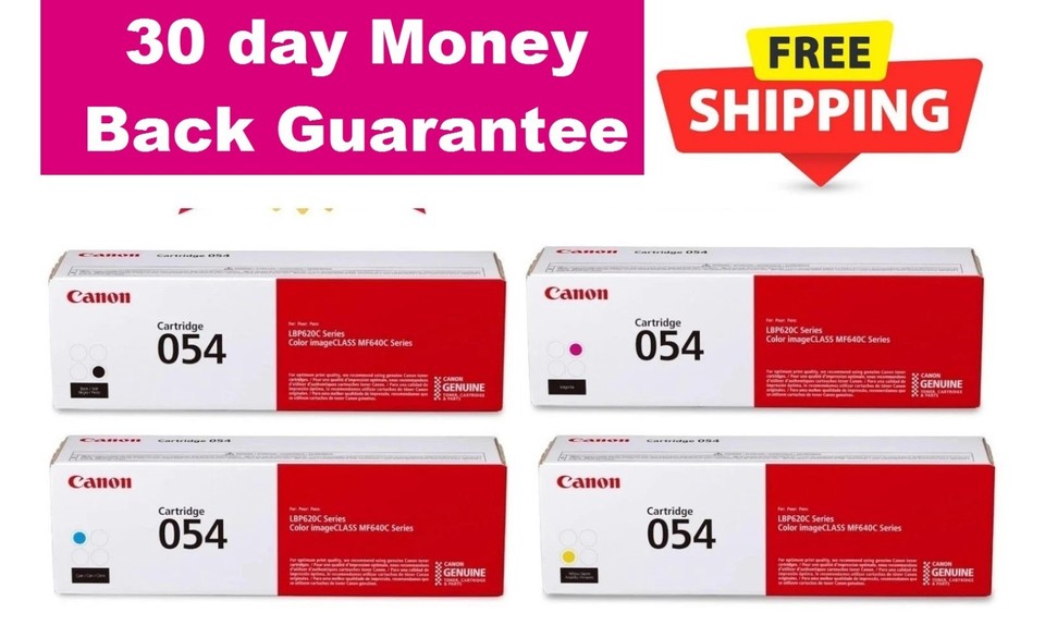 Canon 054 Black Cyan Yellow Magenta Toner Cartridge Genuine OEM LBP620C ...