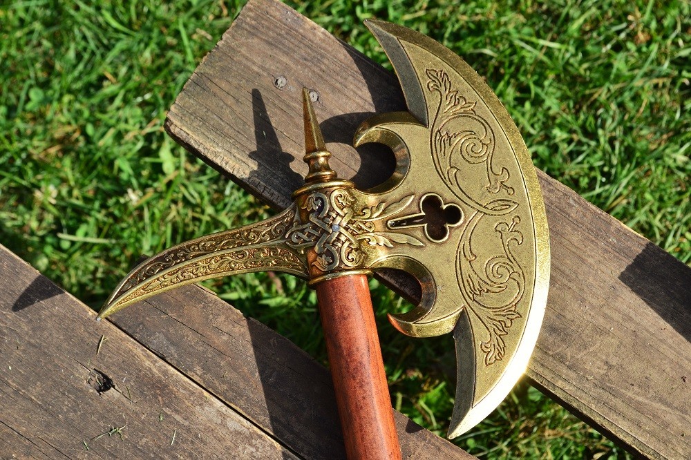16th Century German Battle Axe - Medieval - Half Moon - Viking - Denix ...