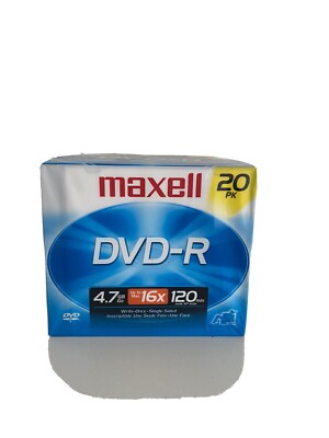 NIP MAXWELL DVD-R 4.7GB Recordable DVD 20 Pack 16X | eBay