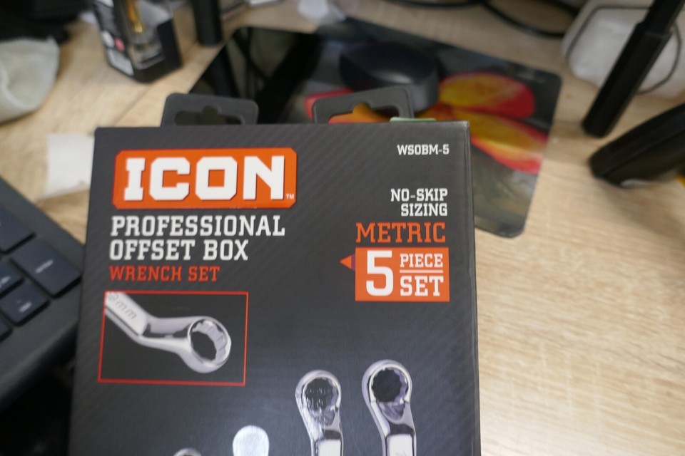 ICON WSOBM-5 Professional No-Skip Sizing Offset Box 5 Pc Metric Wrench Set #B3 | eBay