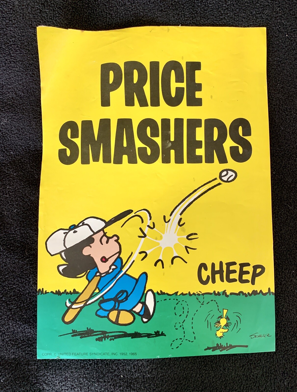 Rare Vintage Peanuts Display Window Advertising Poster Dolly Madison ...