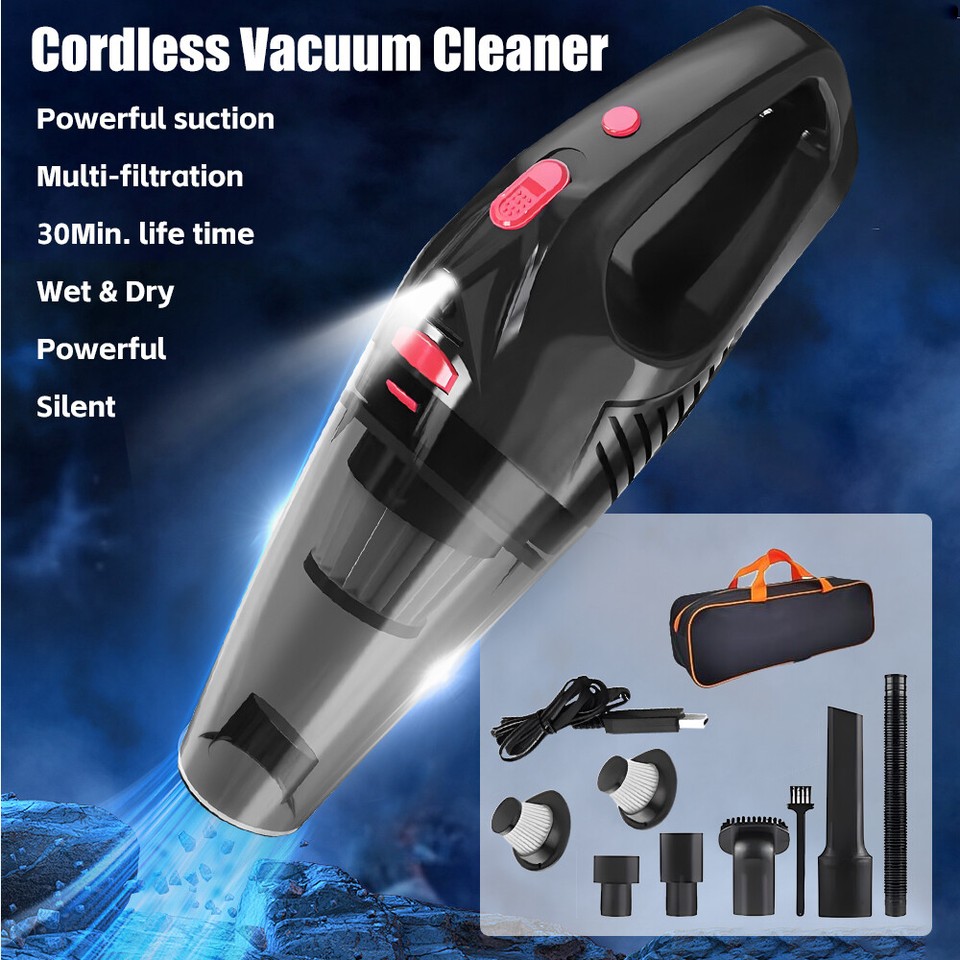 45000RPM Cordless Handheld Vacuum Cleaner Dust Buster Charging LED For ...