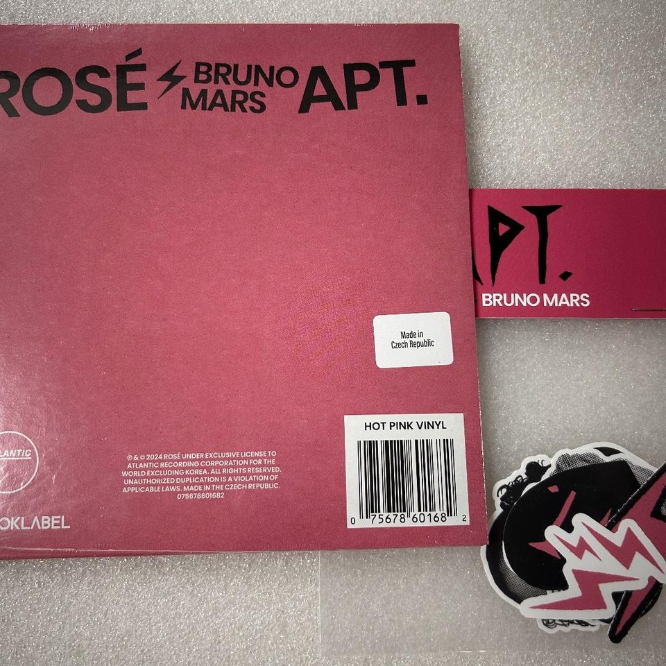 Rose Bruno Mars Apt 7-Inch Pink Vinyl Record + Sticker | Limited ...