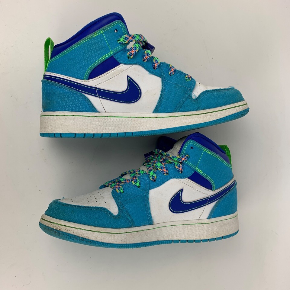 Nike Air Jordan 1 Mid SE GS Sprite Powder Racer Blue White Green DA8010 ...