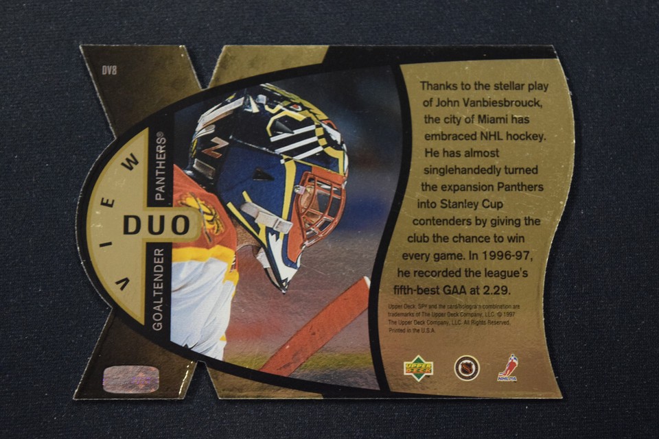 John Vanbiesbrouck 1997-98 SPx Duo View #DV8 Die-Cut Insert Panthers | eBay