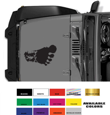 SASQUATCH BIGFOOT FOOT Hood Vinyl Sticker Decal Fits Jeep Wrangler JK ...
