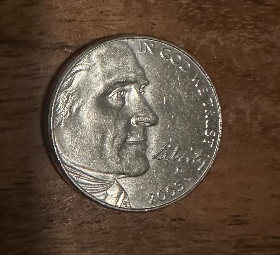 2005 D Mint Nickel-Rare Buffalo Five Cent Coin with Circular Clad Error ...