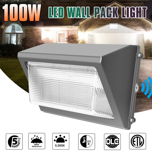 LED Wall Pack Light with Photocell 100W 12000lm Outdoor Security Area ...