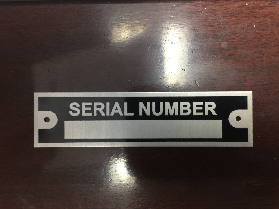 Blank Serial Number Data Plate ID Tag Equipment Trailer Tool New Free ...