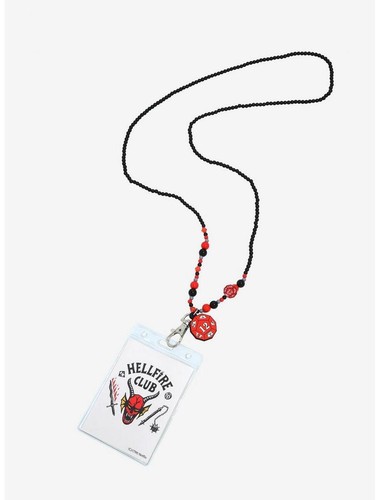 Stranger Things Hellfire Club Beaded Lanyard - New, With Cardholder ...