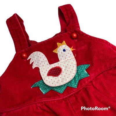 Vtg Overalls Bibs Vestbak Corduroy Chicken Farm Animals Sz 12M Infant ...
