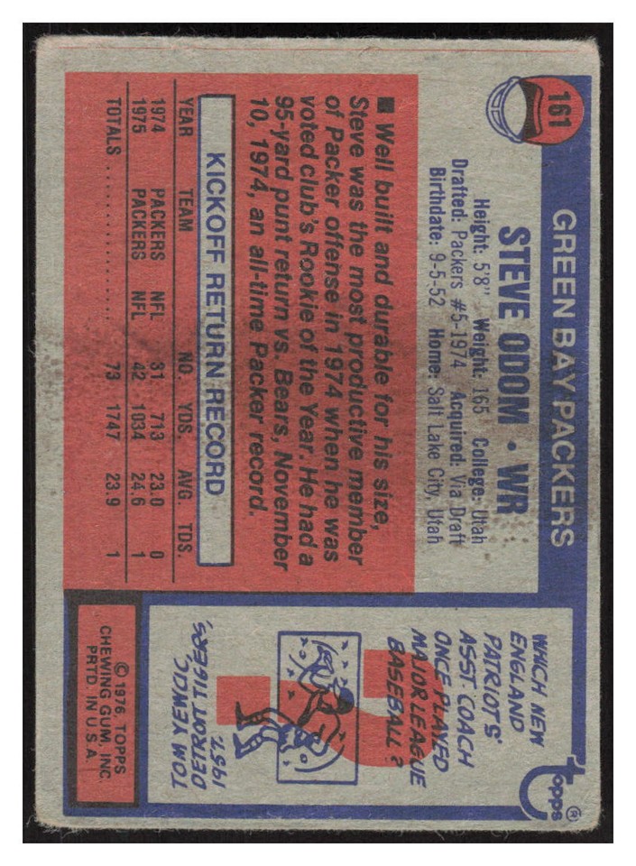 1976 Topps #161 Steve Odom | eBay