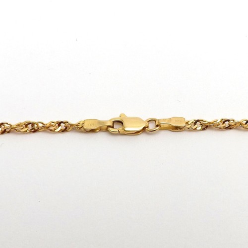 14k Gold Twisted Open Rope Singapore Link Pendant Chain Necklace 18in ...