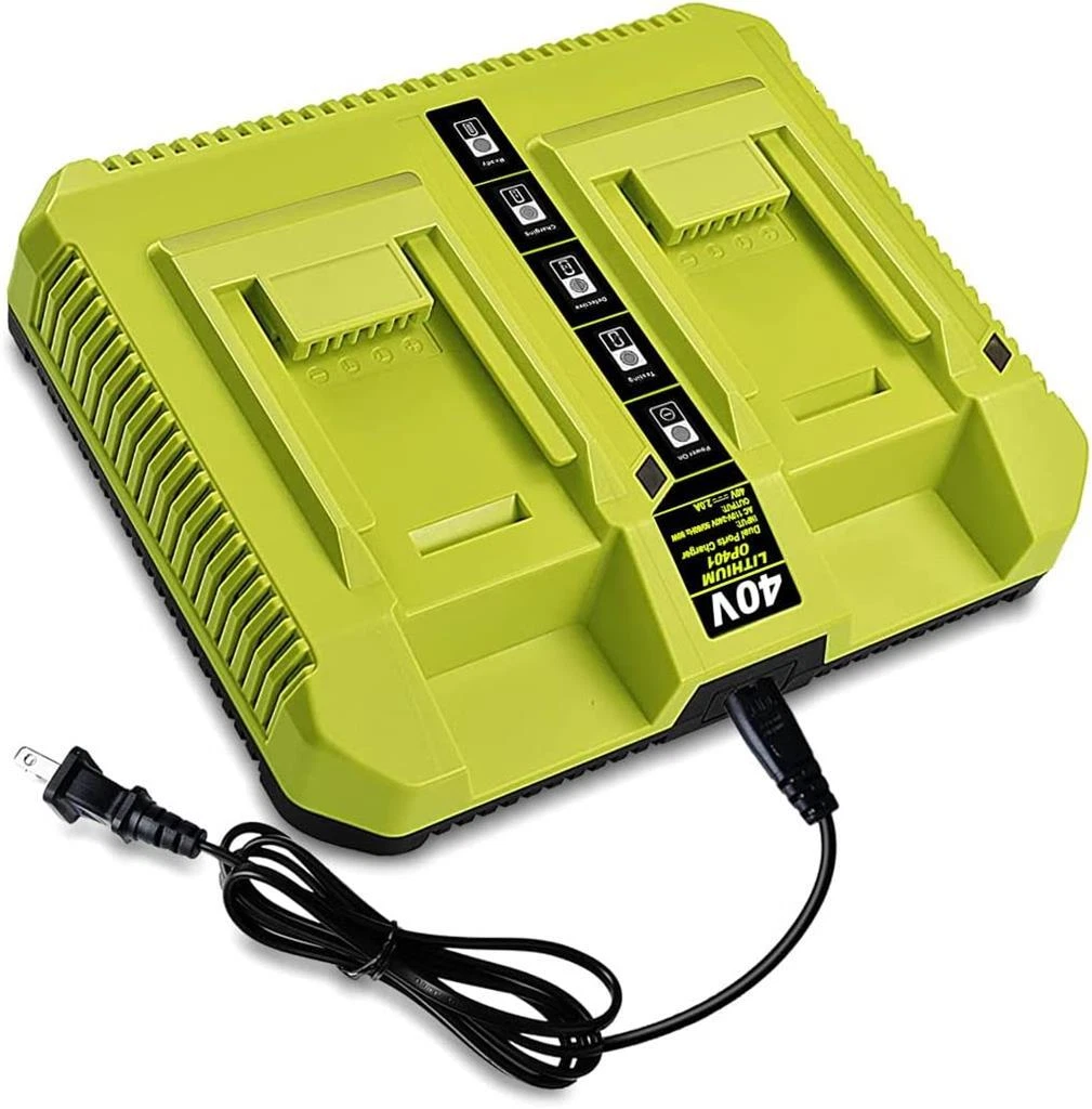 OP401 40 Volt Dual Charger for Ryobi 40V Lithium Battery Rapid Charger ...