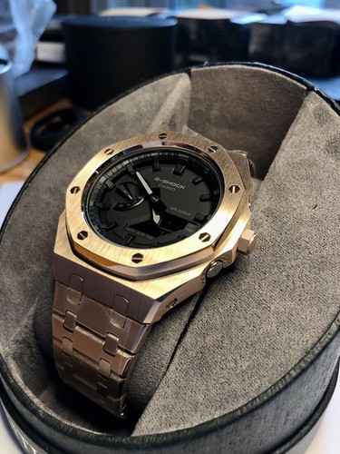 CASIO G SHOCK GA2100 CUSTOM MOD TITANIUM GOLD BLACK FACE | eBay