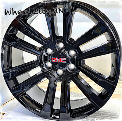 22" gloss black OE replica 23217243 wheels fits GMC Sierra Yukon Denali ...