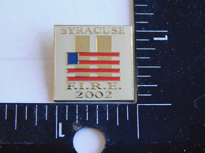 SYRACUSE FIRE DEPT. TWIN TOWERS PATRIOTIC UNITED STATES FLAG PIN 2002 ...
