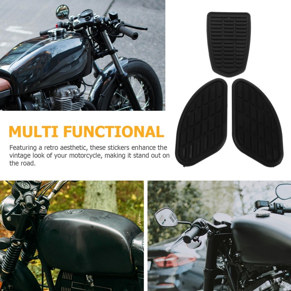 Rubber Retro Tank Protection Stickers, Large Anti-slip Motorcycle Knee ...