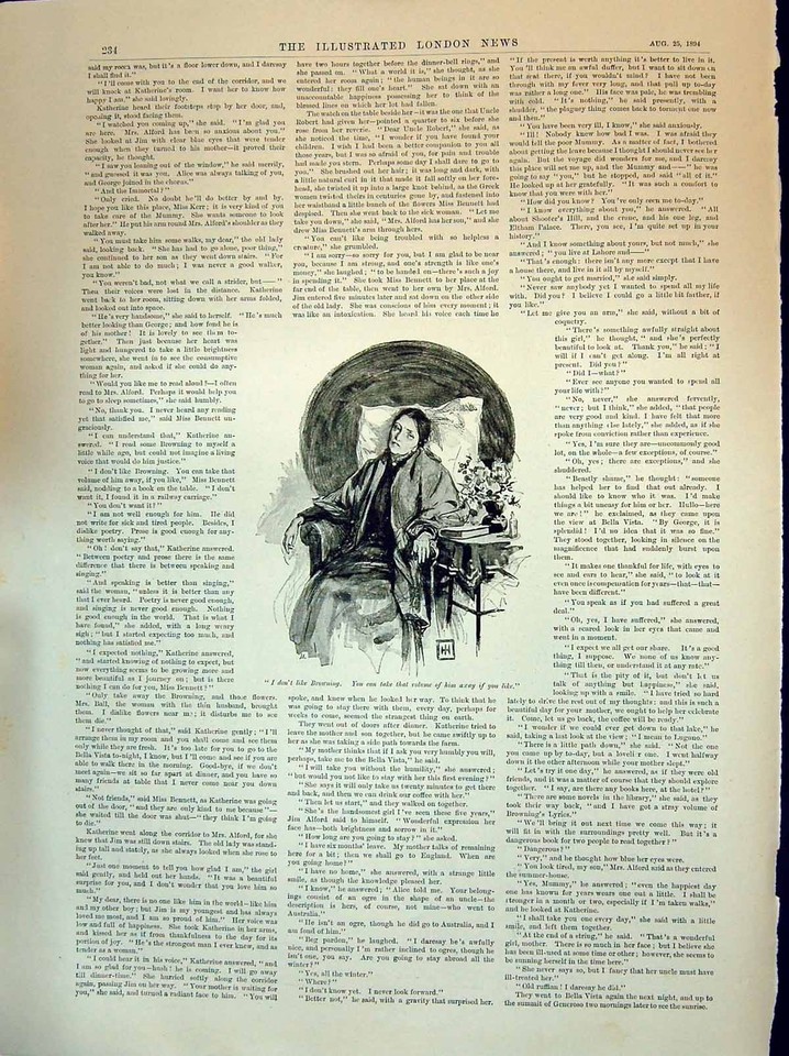 Old 1894 Story Flash Summer Clifford Lady Man Romance Mountains Sitti ...