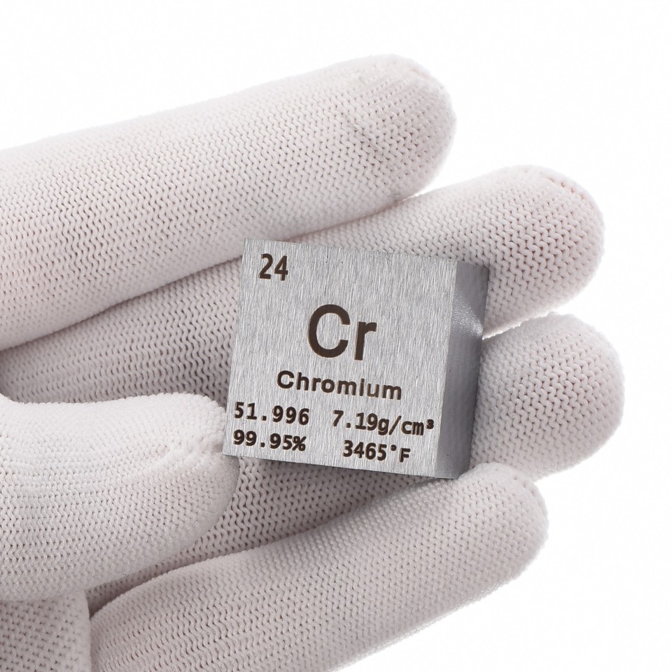 Chromium Cube Metal Element High Density Block Pure Periodic Elements 1 ...