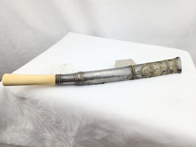 FINE ANTIQUE BURMESE DHA DAGGER KNIFE BURMA LAOS THAILAND SWORD SILVER ...