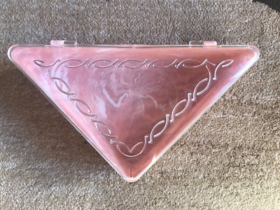 Vtg Hommer Mfg Co USA Triangular Plastic Hankie Vanity Box Pink MCM | eBay
