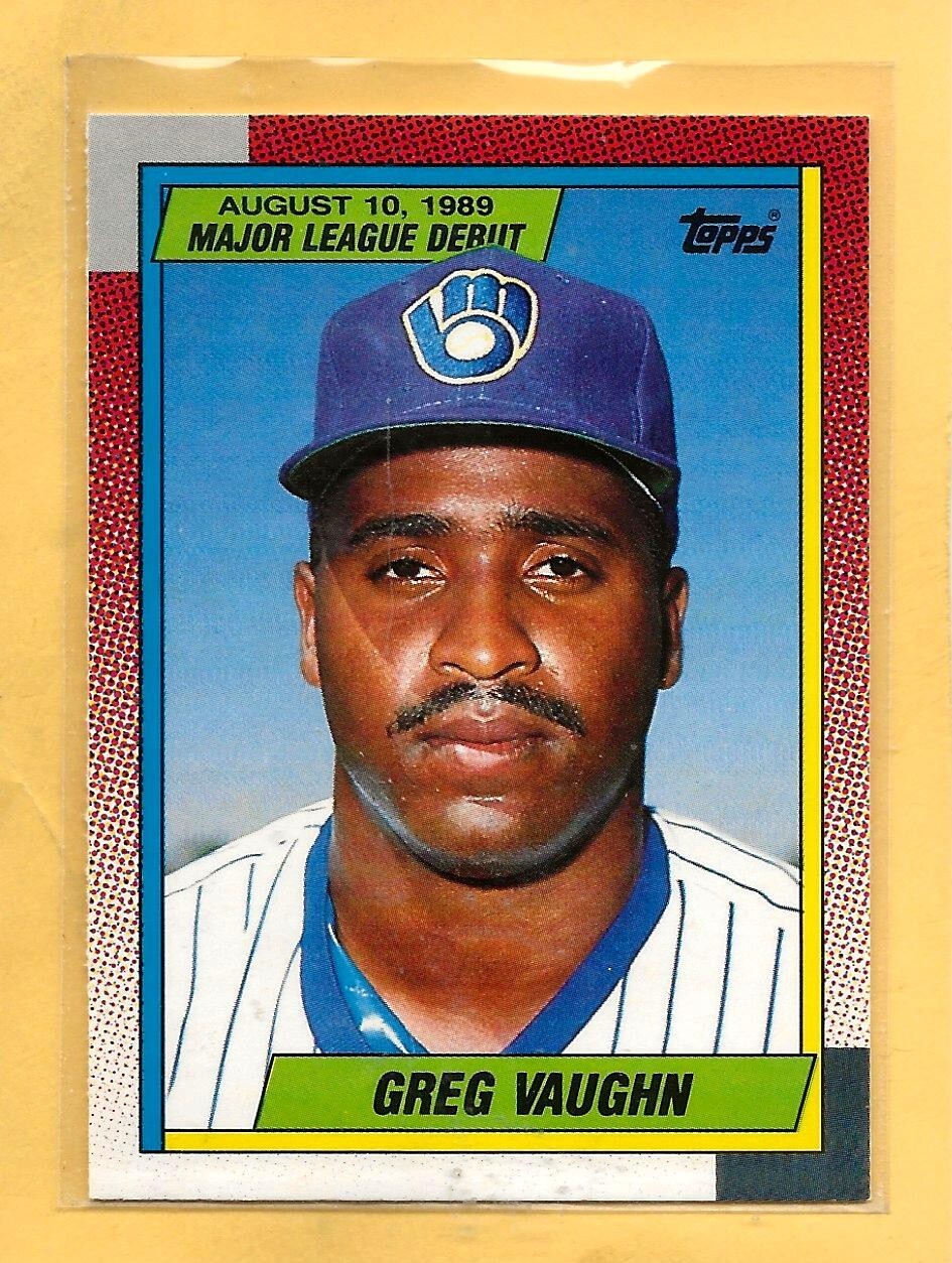 GREG VAUGHN - 1990 Topps Major League Debut "Rookie" - #128 - Brewers ...