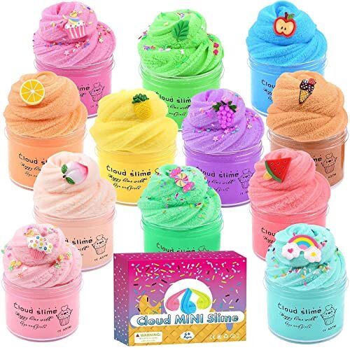Fluffy Cloud Slime, 12 Pack Cloud Slime Kit with Candy Ice Cream Cute ...